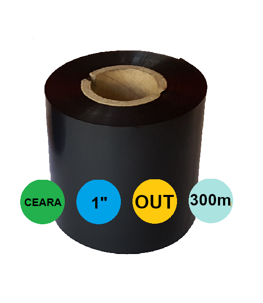 Ribon TTR-W-OUT 110mm x 300m Negru, pentru imprimanta de etichete